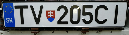 Car number plates Slovakia. KievSign - foreign number plates in 10 min ...